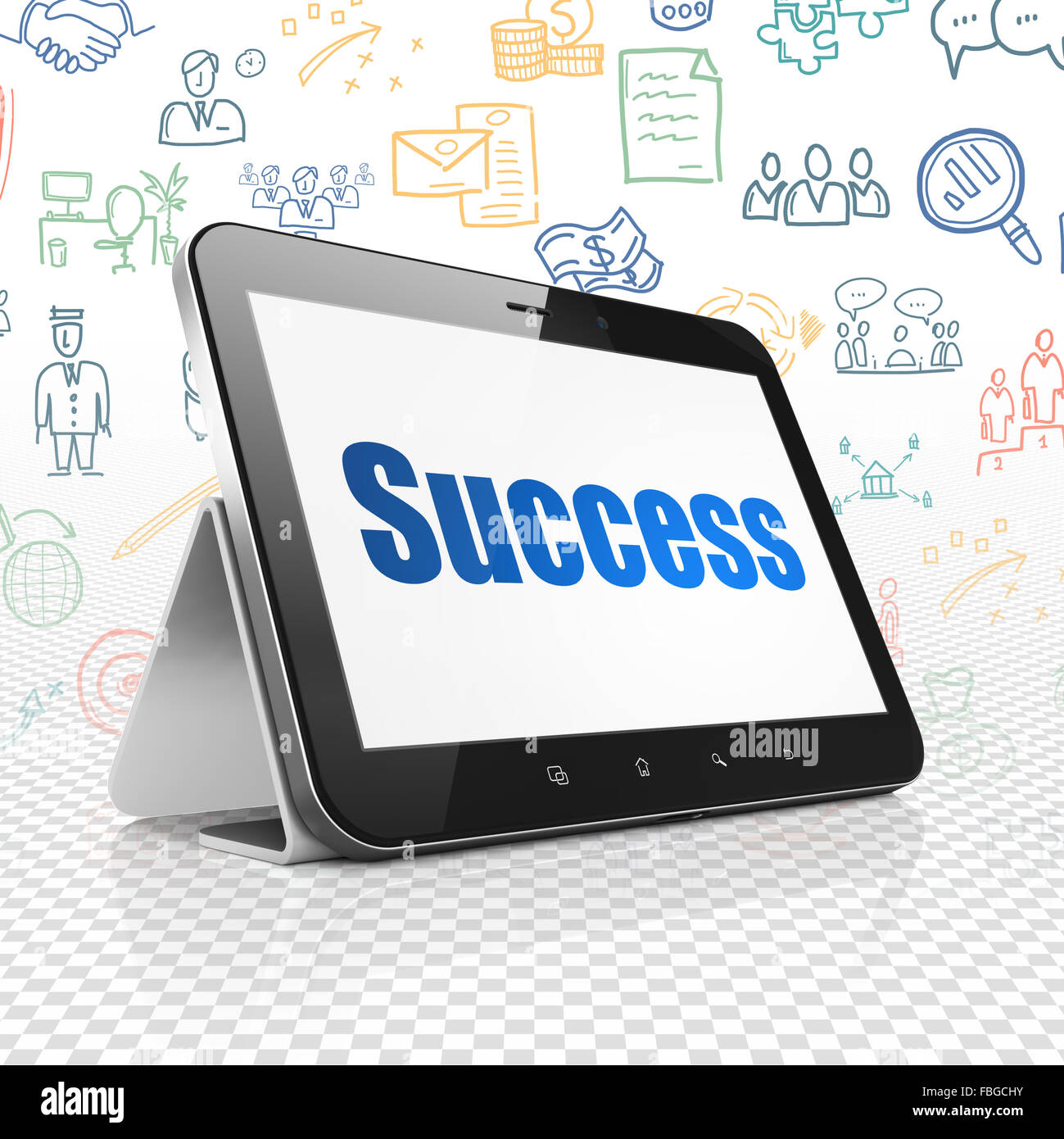 Finance concept: Tablet Computer with Success on display Stock Photo ...