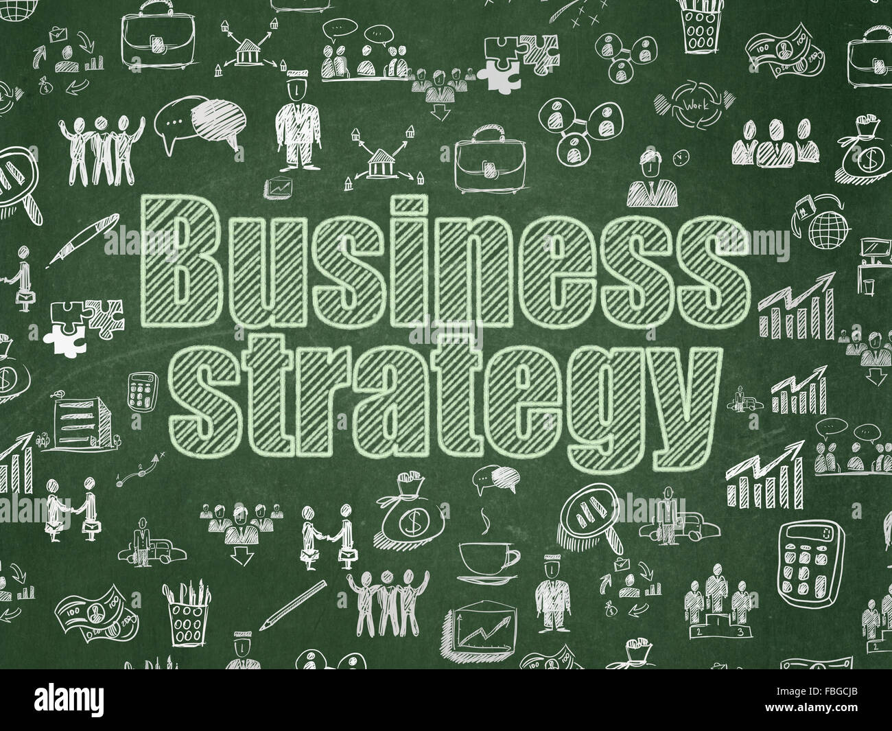 Business concept: Business Strategy on School Board background Stock ...