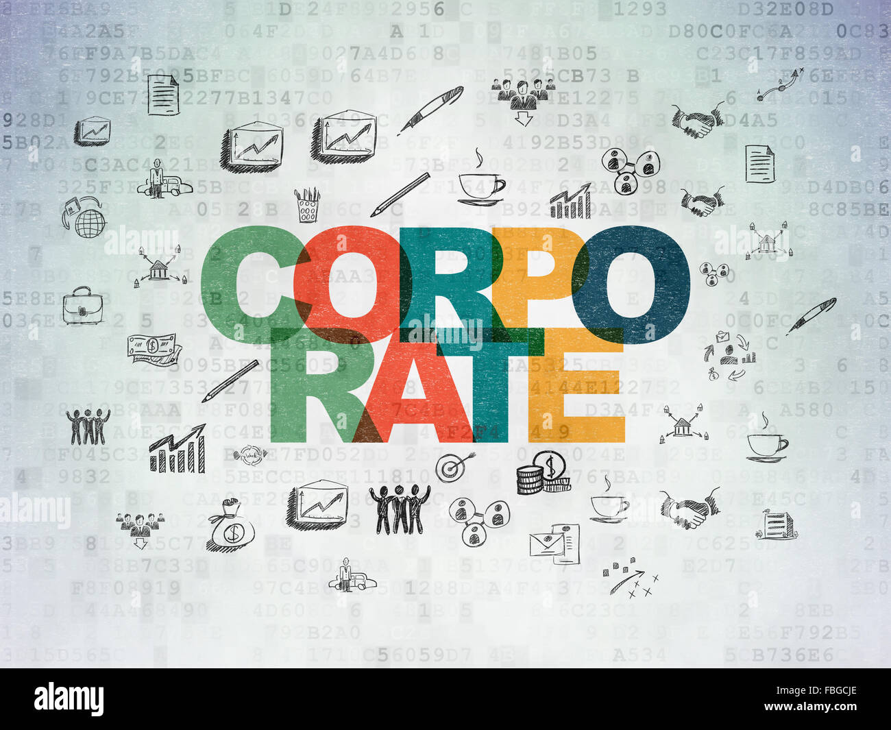 Business concept: Corporate on Digital Paper background Stock Photo - Alamy