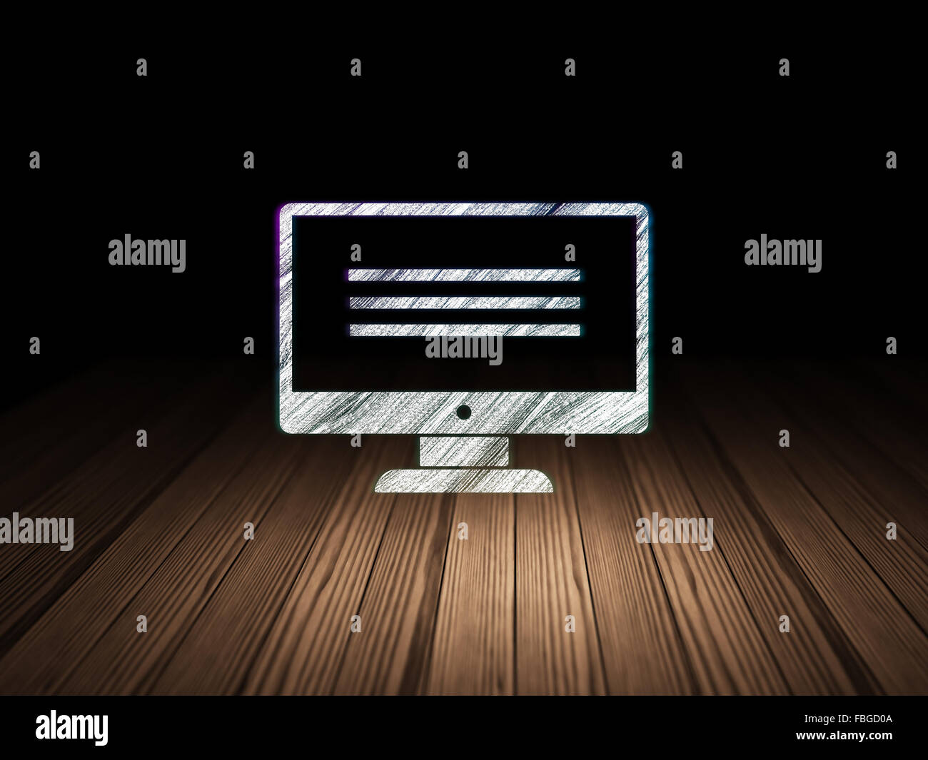 Web design concept: Monitor in grunge dark room Stock Photo - Alamy
