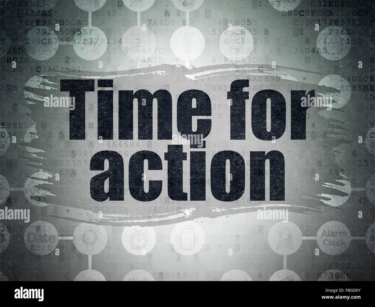 Time concept: Time for Action on Digital Paper background Stock Photo ...
