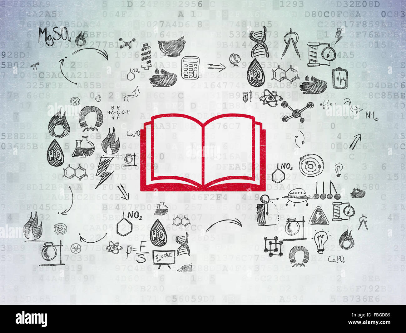Science concept: Book on Digital Paper background Stock Photo - Alamy
