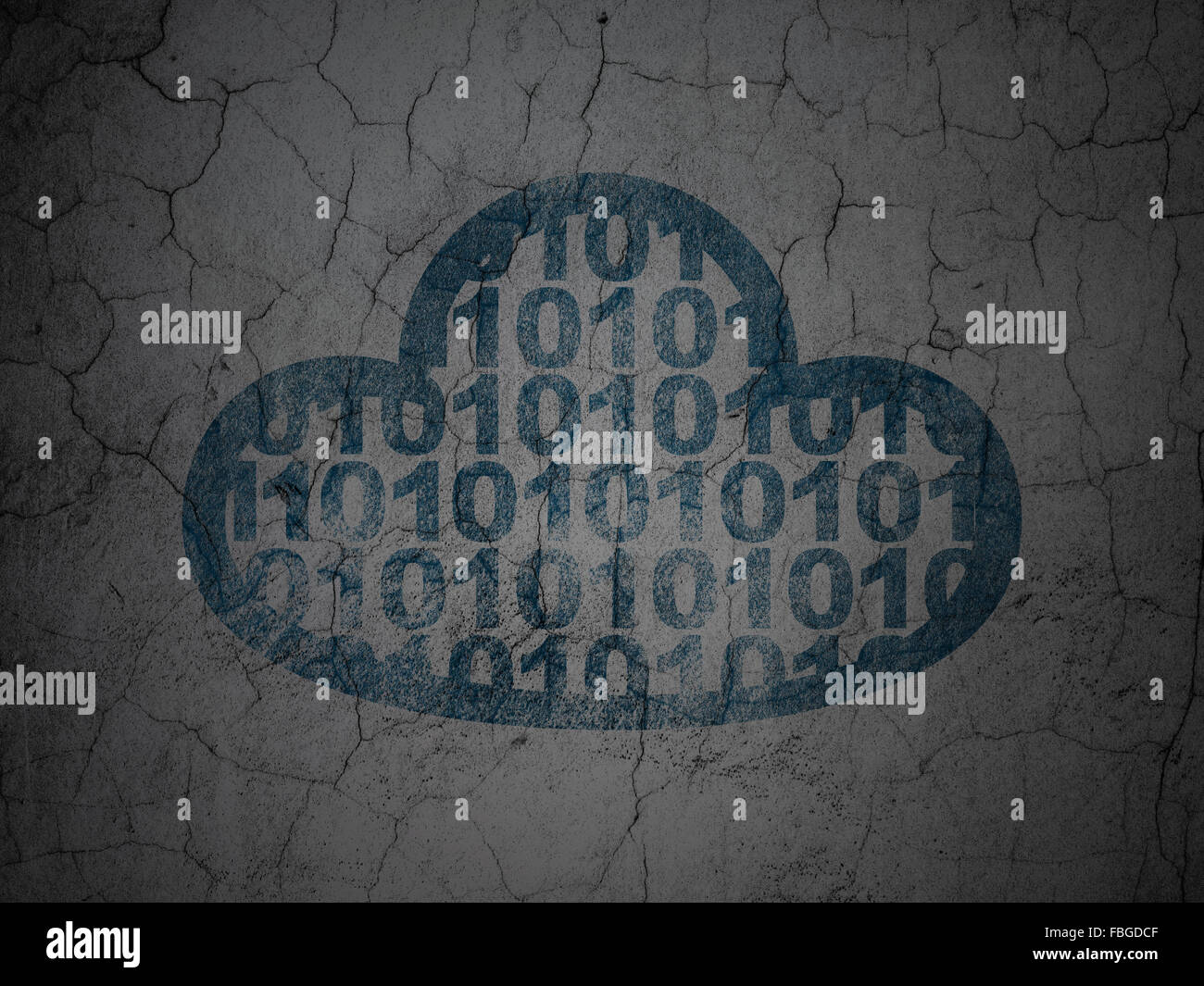 Cloud computing concept: Cloud With Code on grunge wall background ...