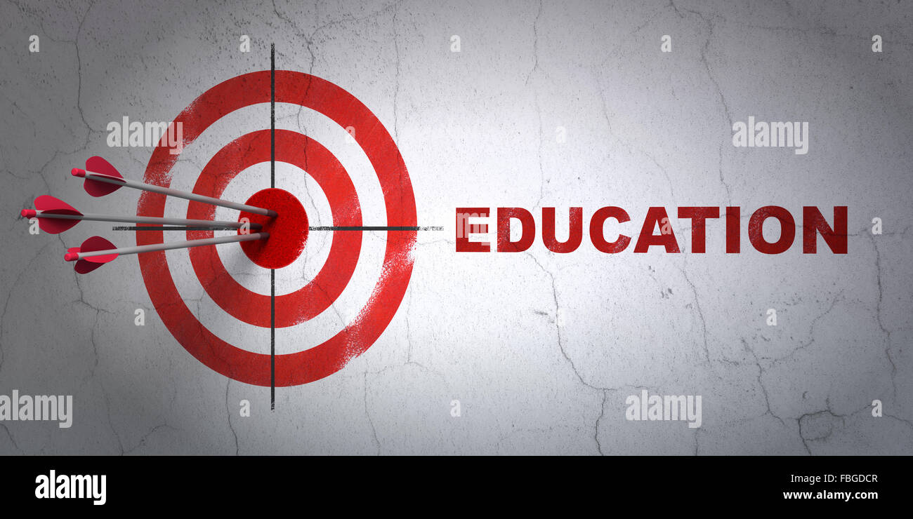 Studying concept: target and Education on wall background Stock Photo ...