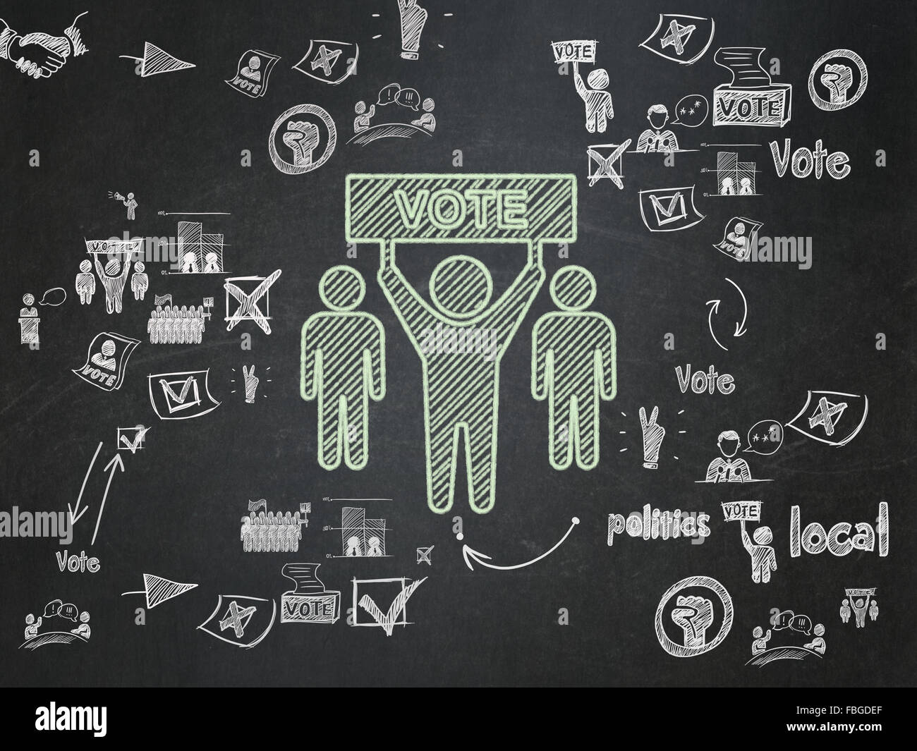 Political concept: Election Campaign on School Board background Stock ...