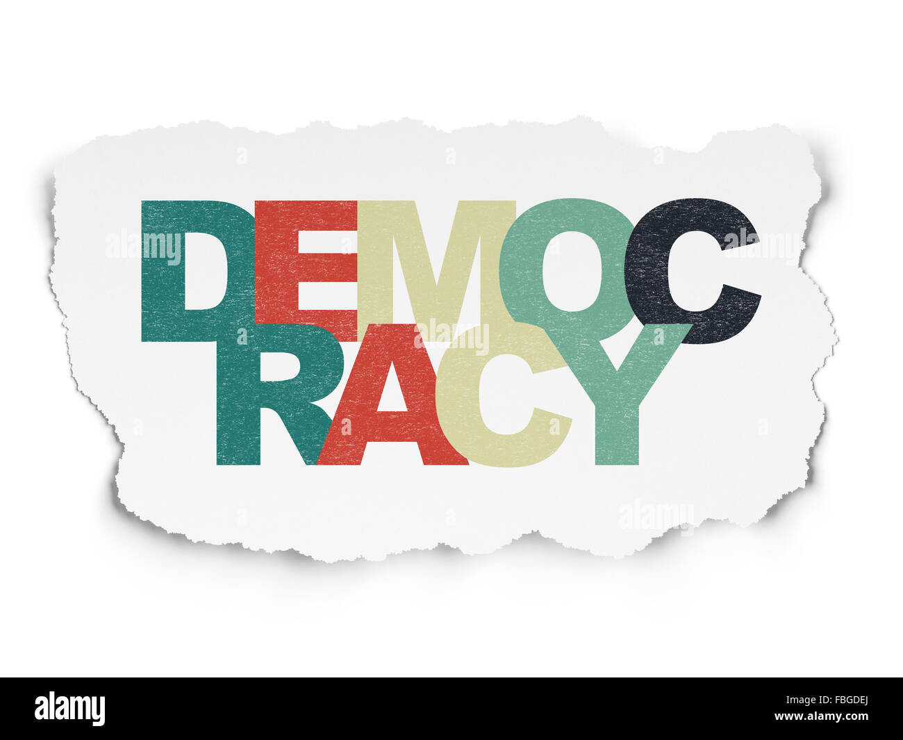 Politics concept: Democracy on Torn Paper background Stock Photo - Alamy
