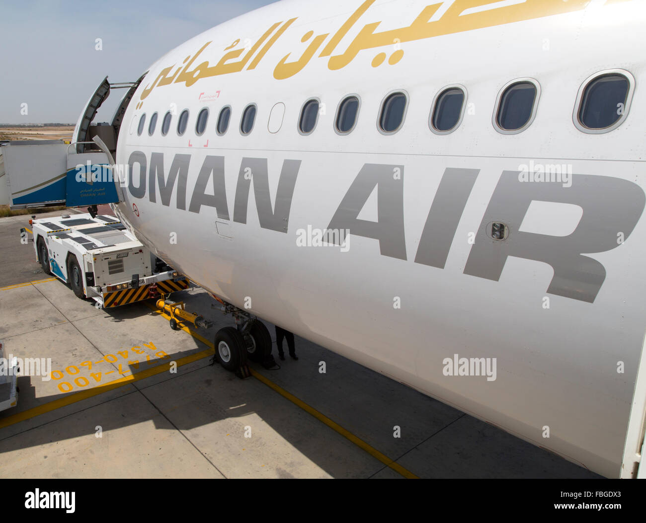 Oman Airways plane, Seeb International Airport, Muscat, Oman Stock ...