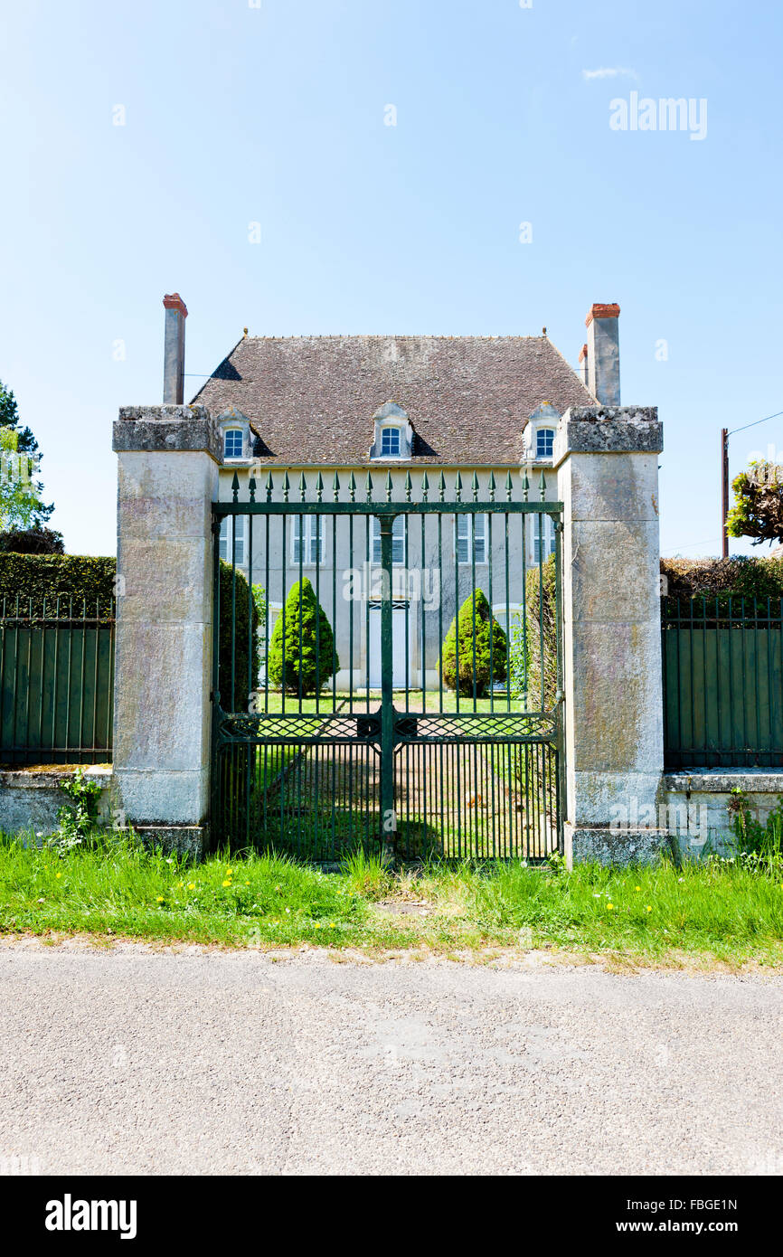 Castle Gate in front of small castle Stock Photo - Alamy