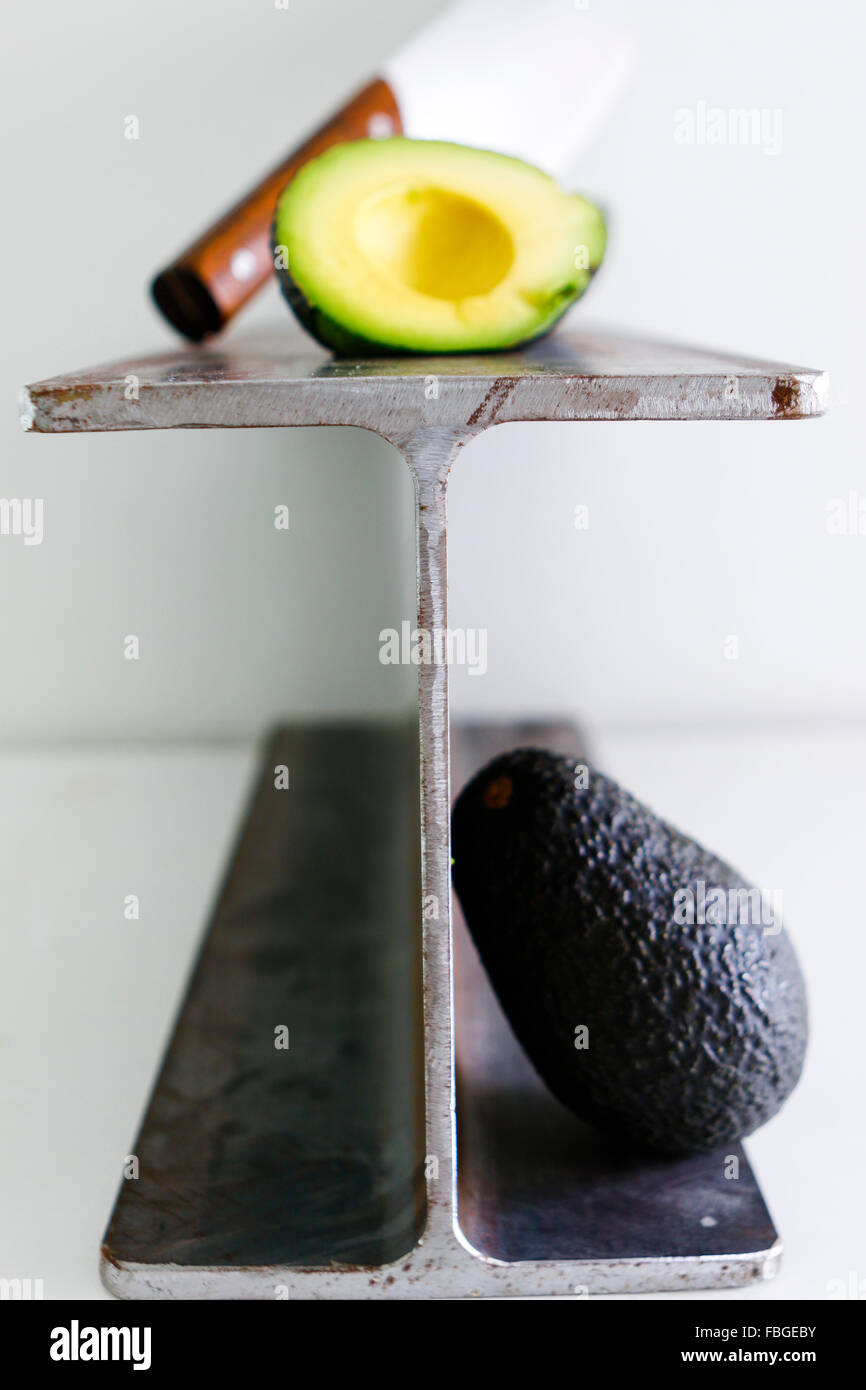 Avocado on steel Stock Photo - Alamy