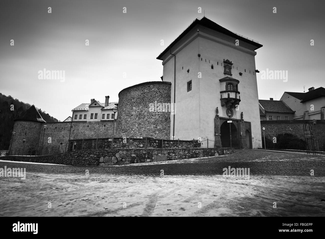 Historic medieval mining town of Kremnica in central Slovakia Stock ...
