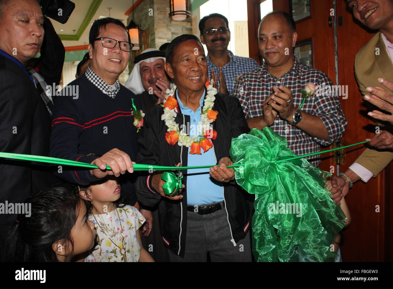 Dubai, United Arab Emirates. 13th Jan, 2016. The ribbon-cutting ...