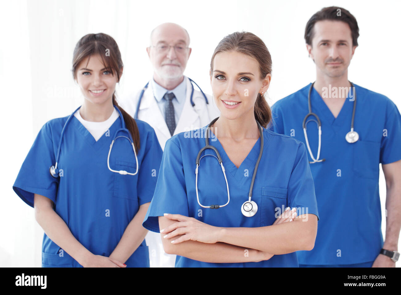Team of professional doctors isolated on white background Stock Photo ...