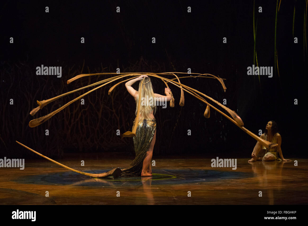 London, UK. 15 January 2016. Balance Goddess Lara Jacobs performing ...