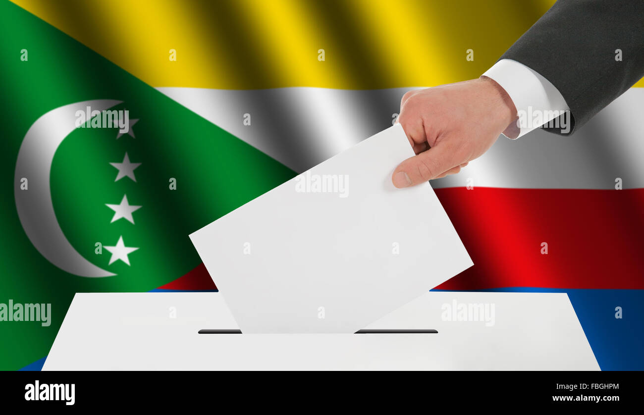 The Comoros flag Stock Photo - Alamy