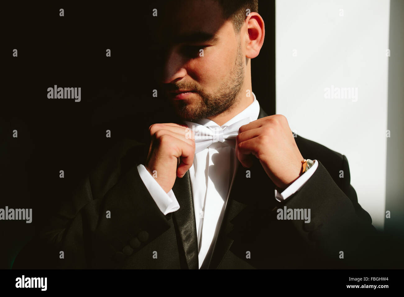 Wedding portrait of groom Stock Photo - Alamy
