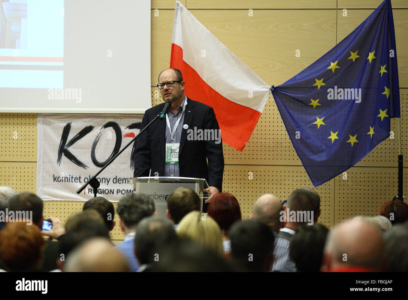 Gdansk, Poland 16th, January 2016 Pawel Adamowicz - Mayor of Gdansk ...