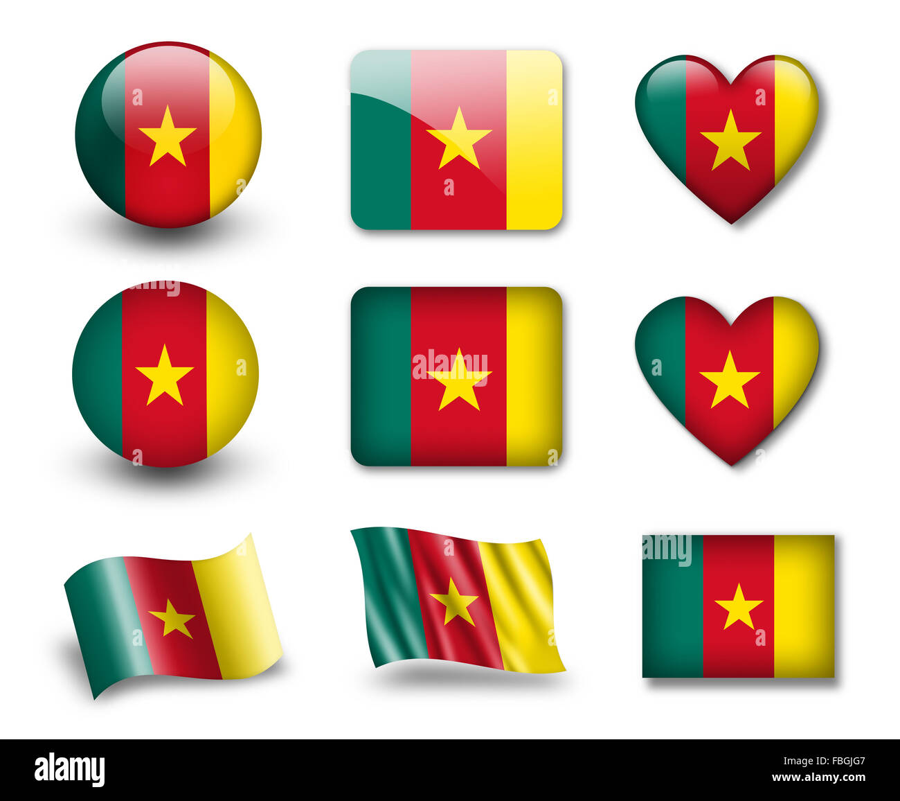The Cameroonian flag Stock Photo - Alamy