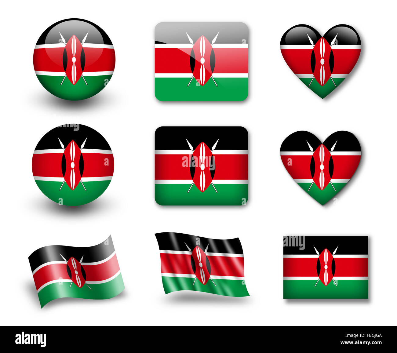 The Kenyan flag Stock Photo - Alamy