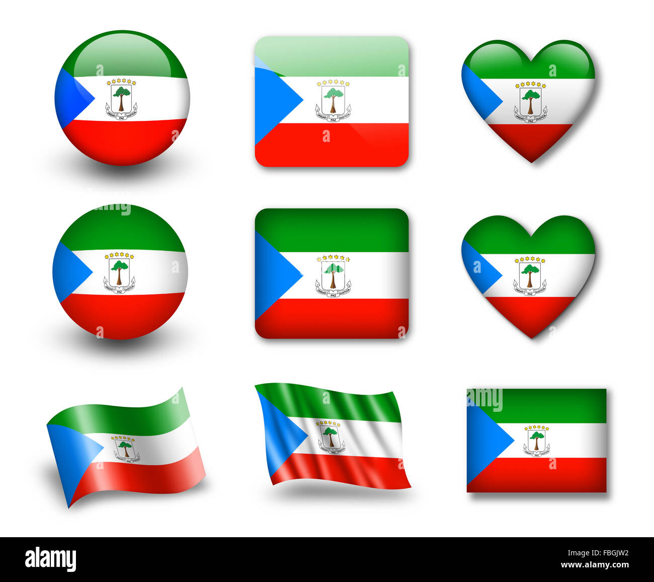 The Equatorial Guinea flag Stock Photo - Alamy