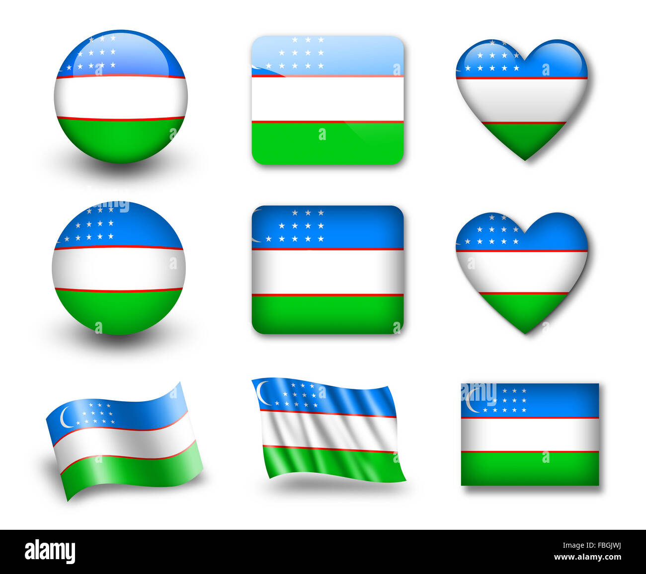 The Uzbek flag Stock Photo - Alamy