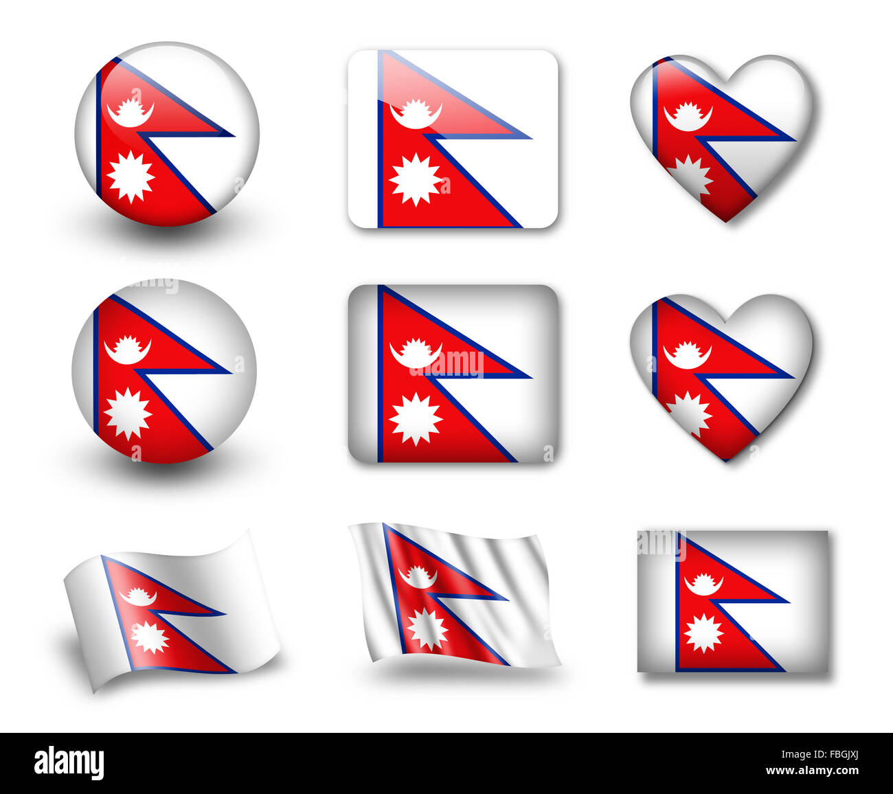 The Nepal flag Stock Photo - Alamy
