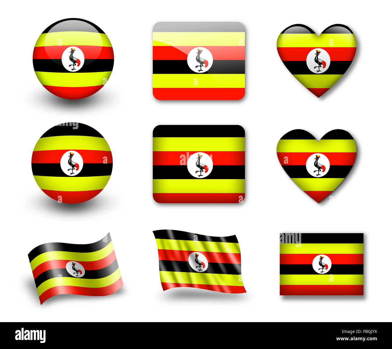 The Uganda flag Stock Photo - Alamy