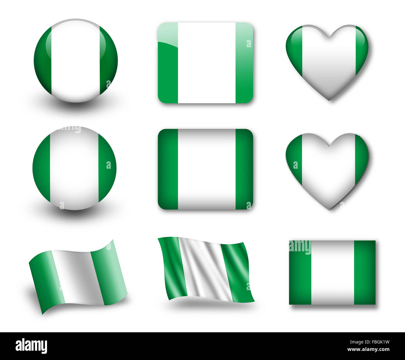 The Nigerian flag Stock Photo - Alamy