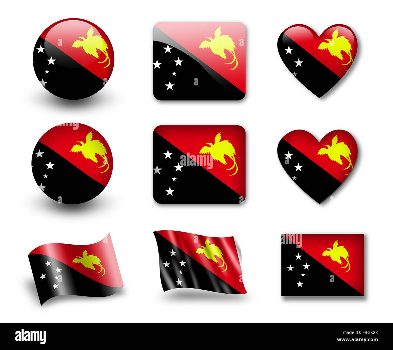 The Papua New Guinea flag Stock Photo - Alamy