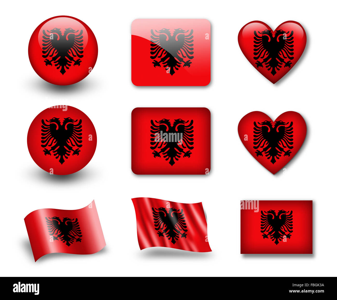 The Albanian flag Stock Photo - Alamy