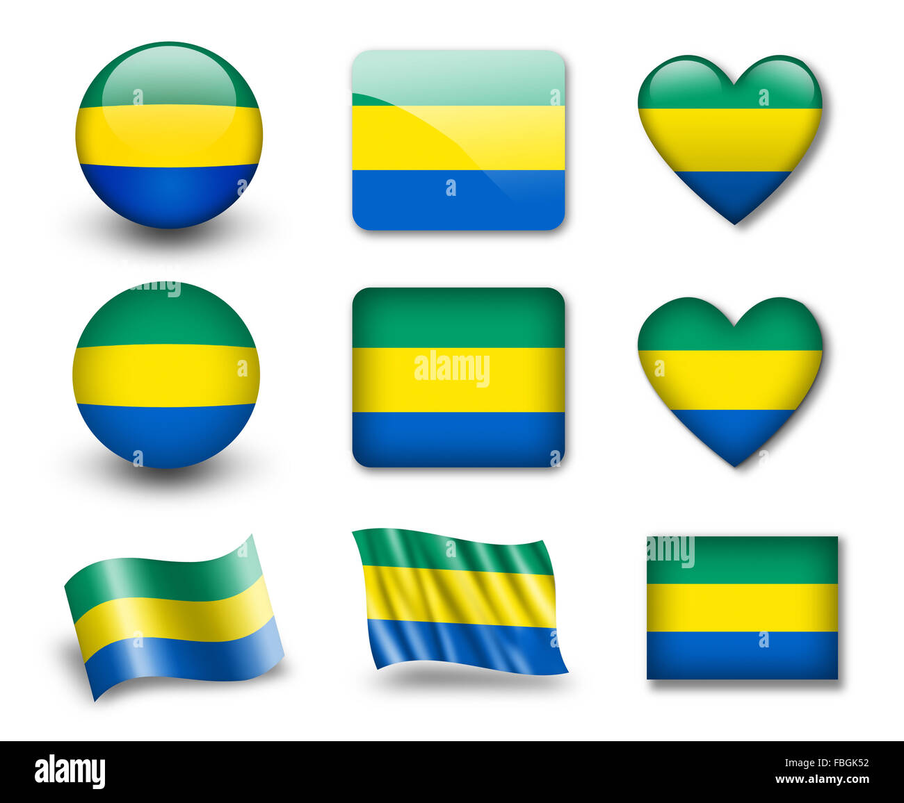 The Gabonese flag Stock Photo - Alamy