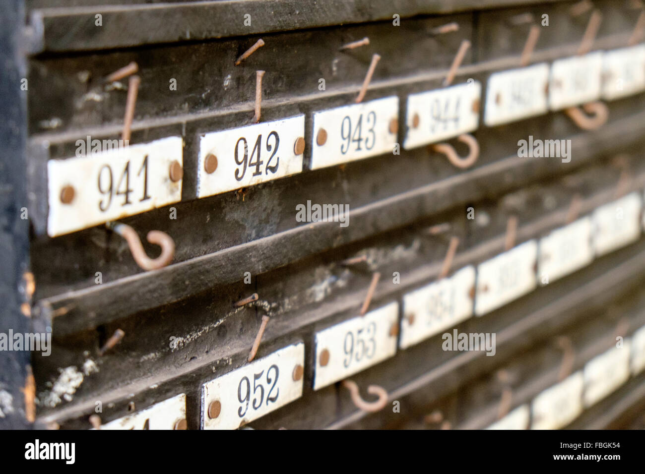 Miner's ID tags at Saint-Etienne Mine Museum, France Stock Photo - Alamy