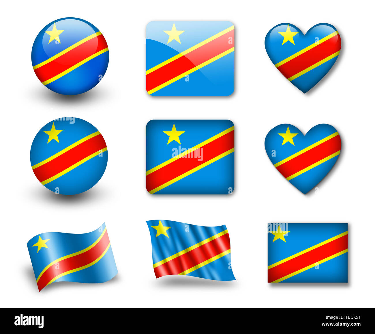 Republic congo illustration set Cut Out Stock Images & Pictures - Alamy