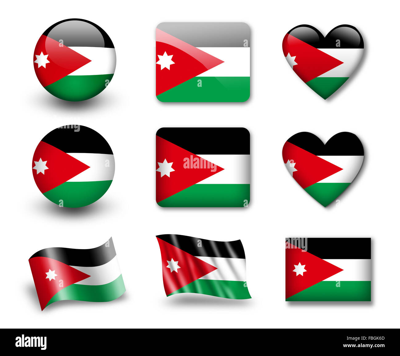 The Jordanian flag Stock Photo - Alamy