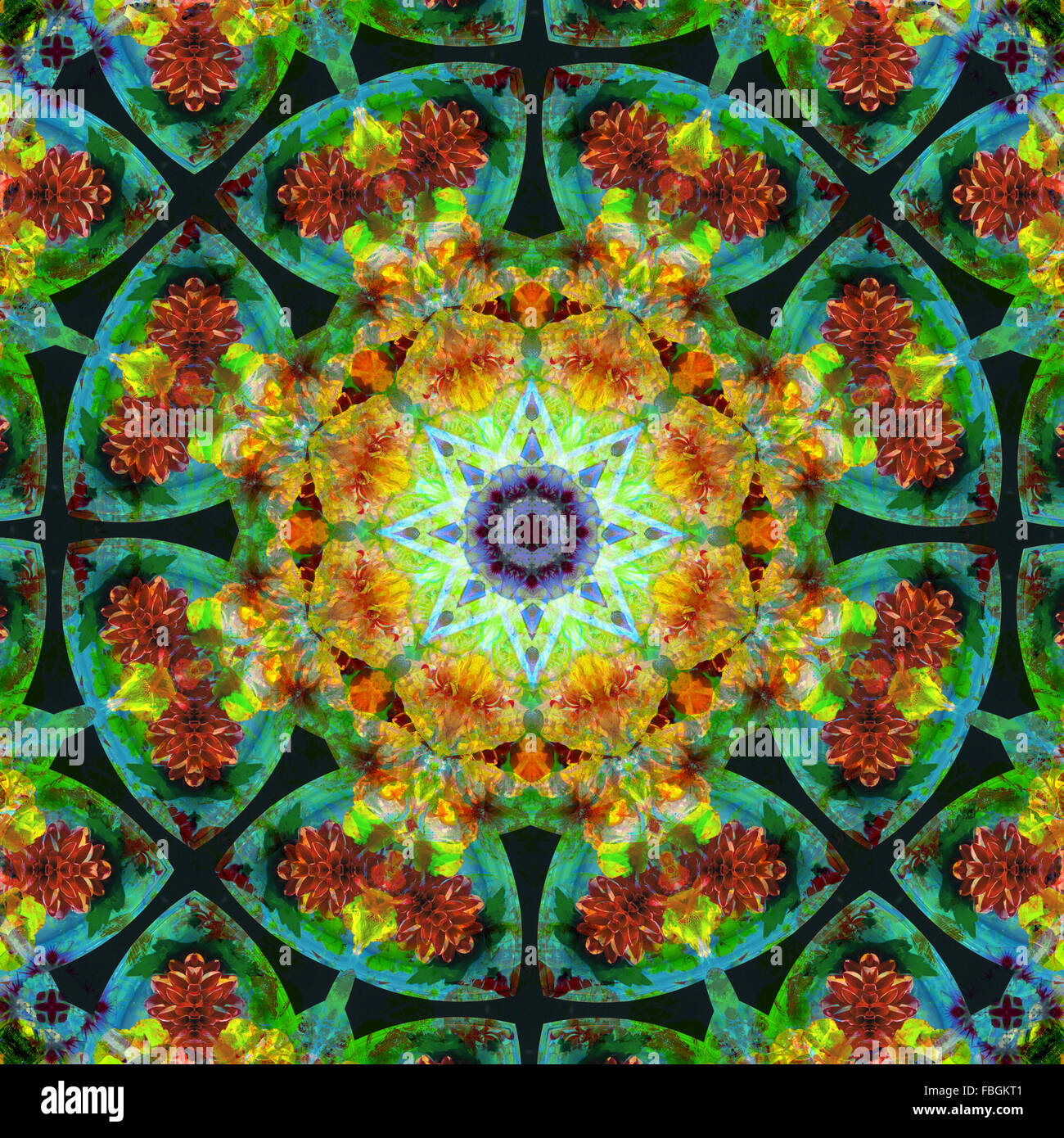 Symmetrical flowers hi-res stock photography and images - Alamy