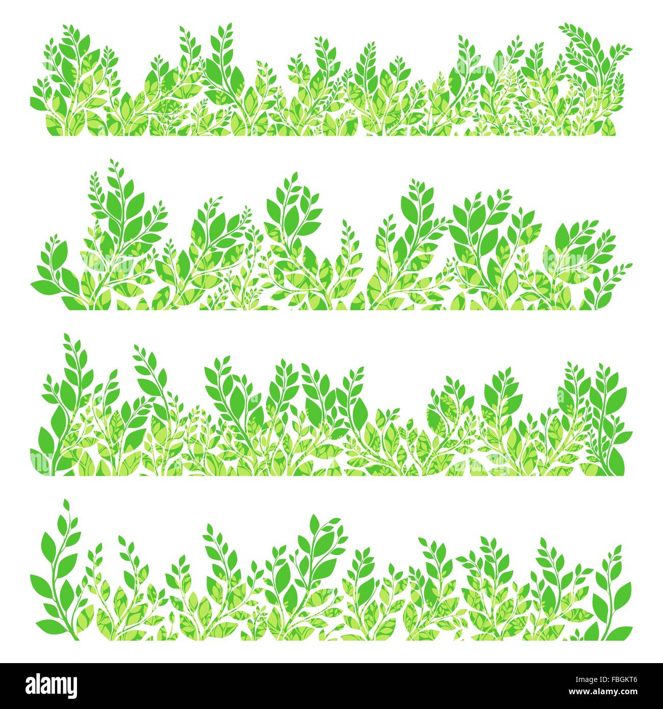 Green leaves border. EPS 10 Stock Vector Image & Art - Alamy