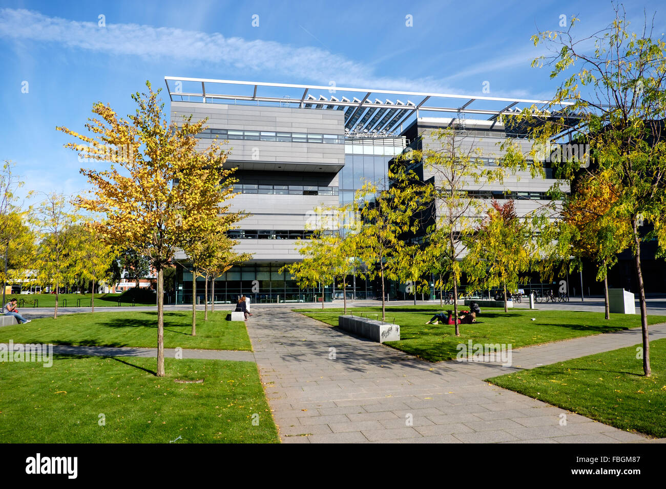 Alan Turing building in autumn, The University of Manchester, UK Stock ...