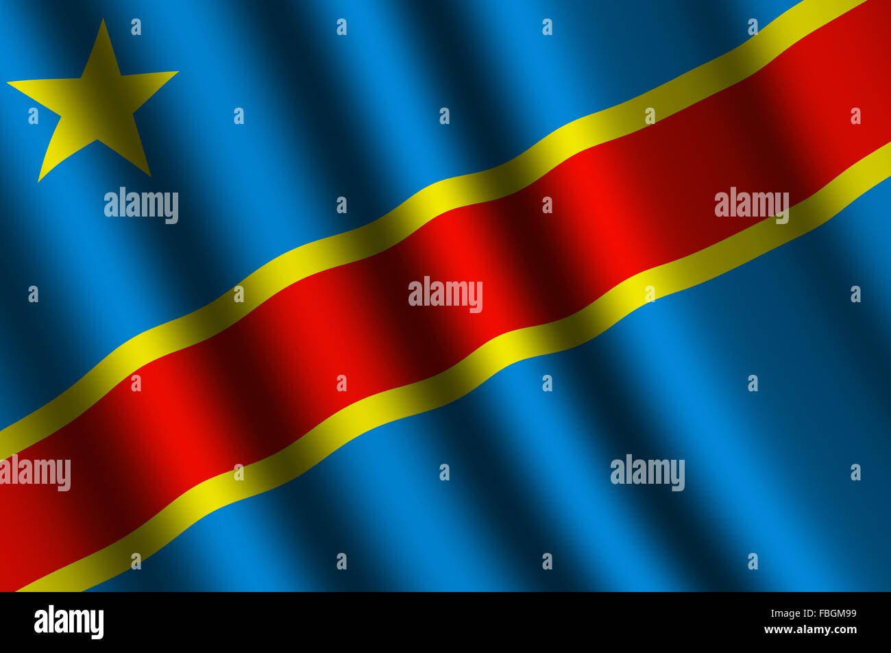 The Democratic Republic of the Congo flag Stock Photo - Alamy