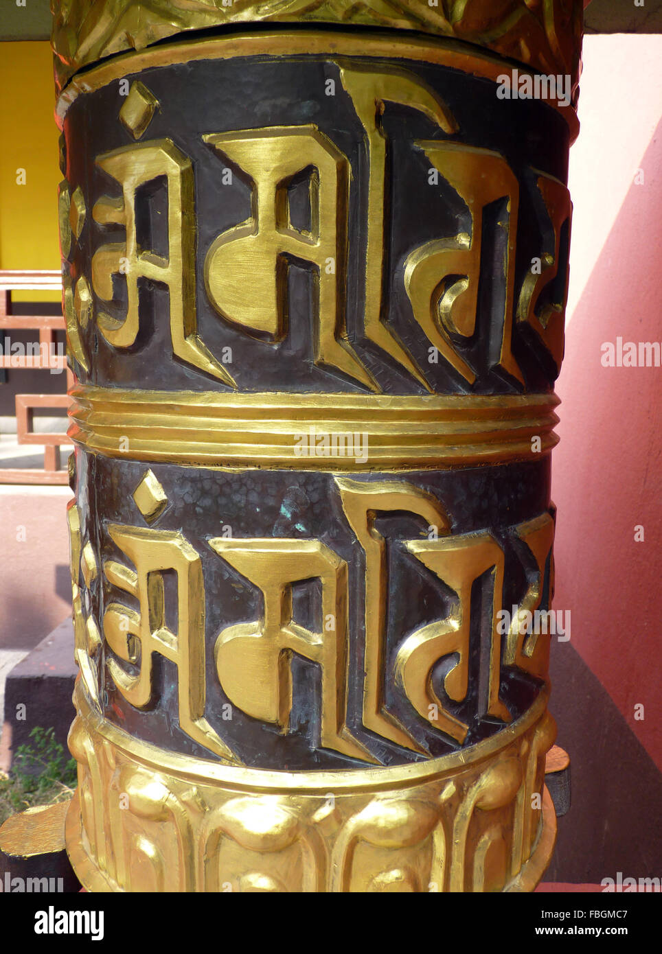 Mani Wheel or the Hand Prayer Wheel in a Buddhist Temple Stock Photo ...