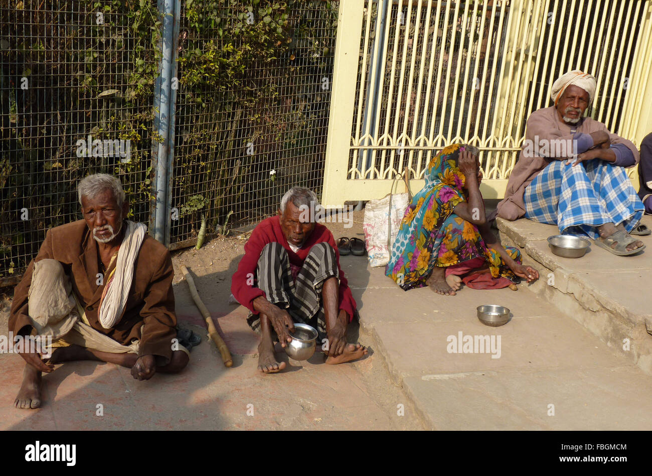 Beggars Sitting Outside a Temple in India Stock Photo - Alamy