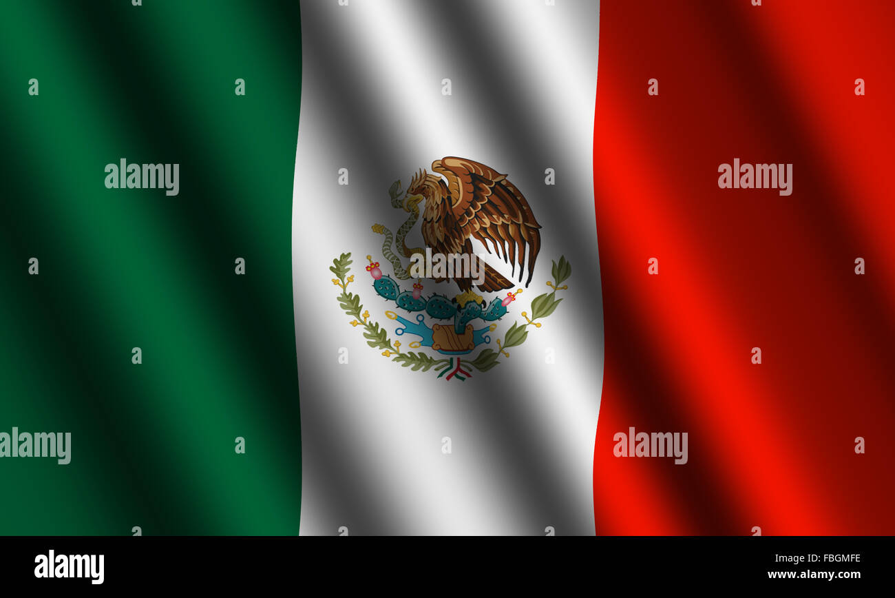 The Mexican flag Stock Photo - Alamy
