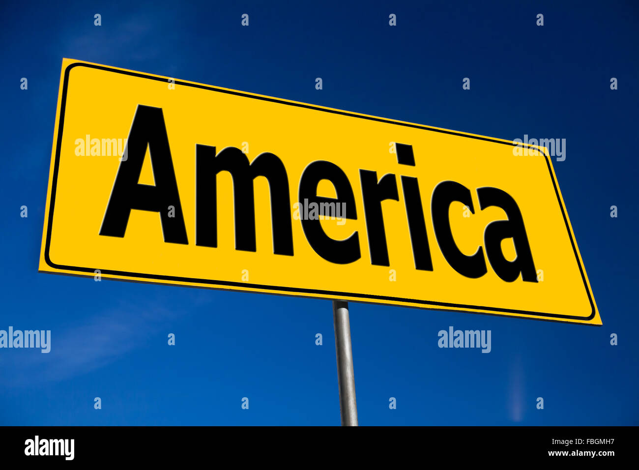 Yellow road sign Stock Photo - Alamy