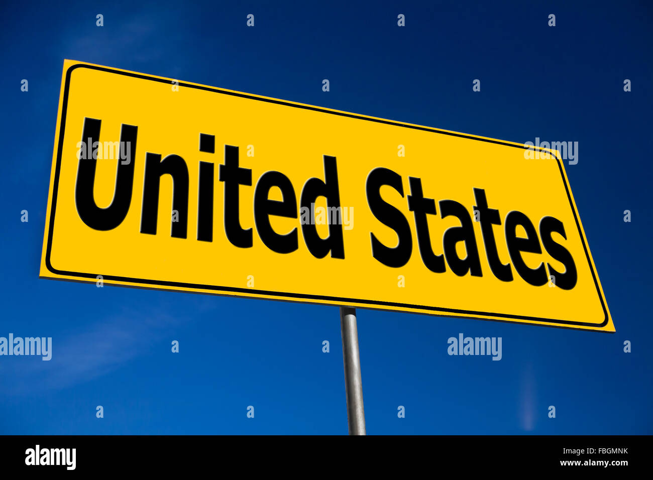 Yellow road sign Stock Photo - Alamy