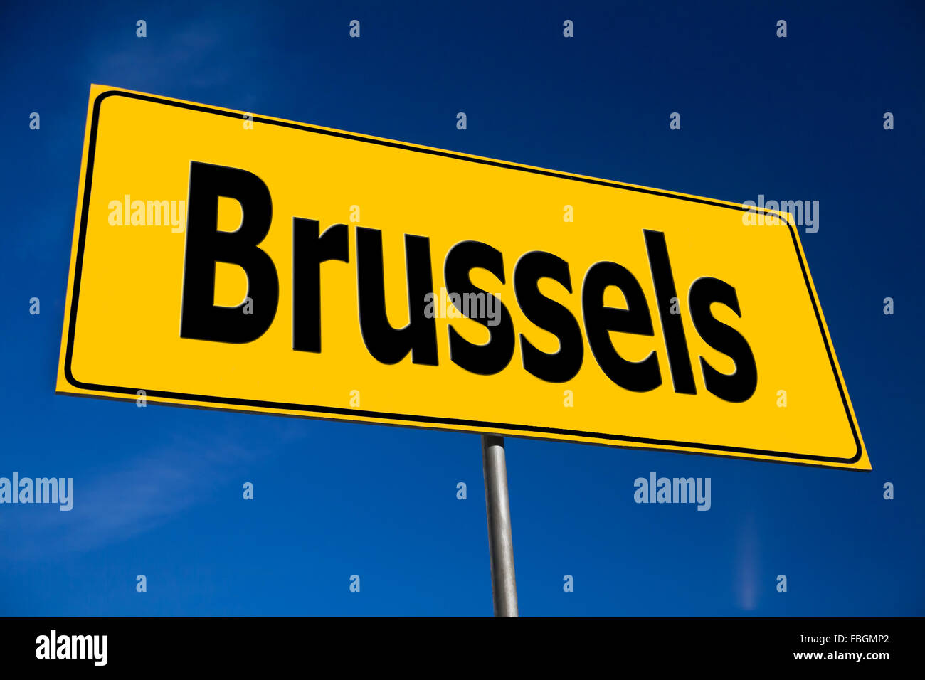 Yellow road sign Stock Photo - Alamy