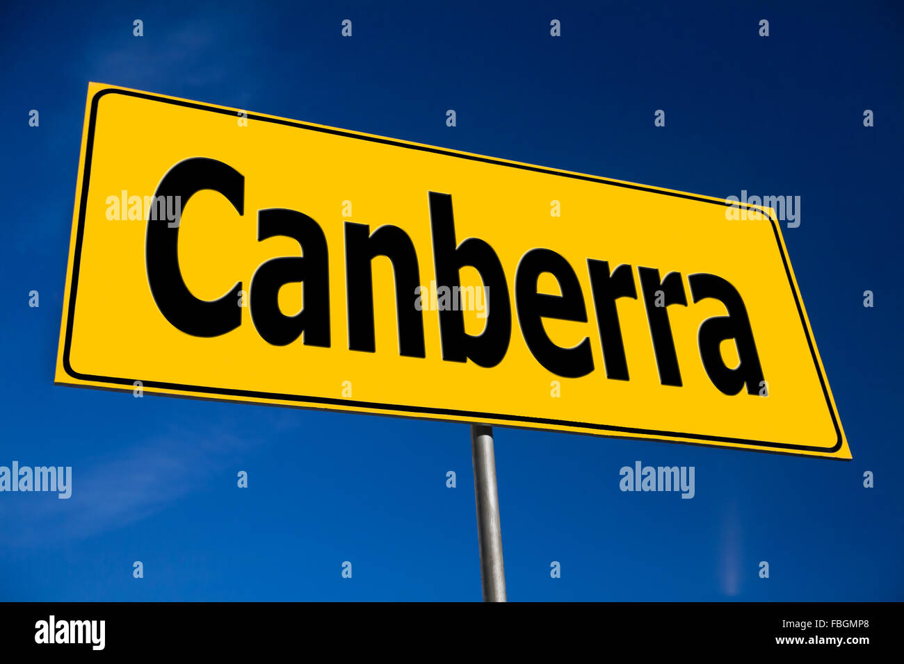 Yellow road sign Stock Photo - Alamy