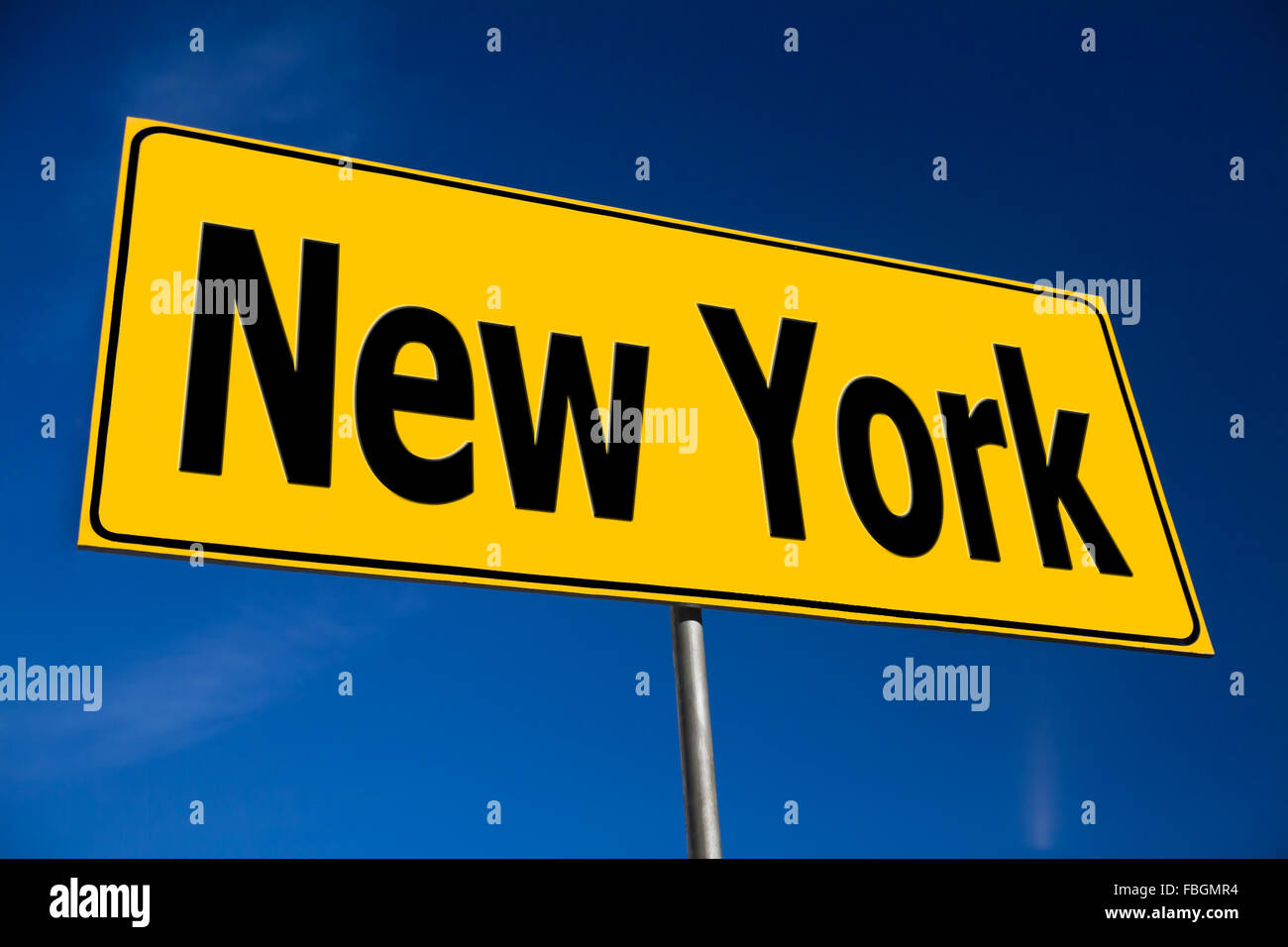 Yellow road sign Stock Photo - Alamy
