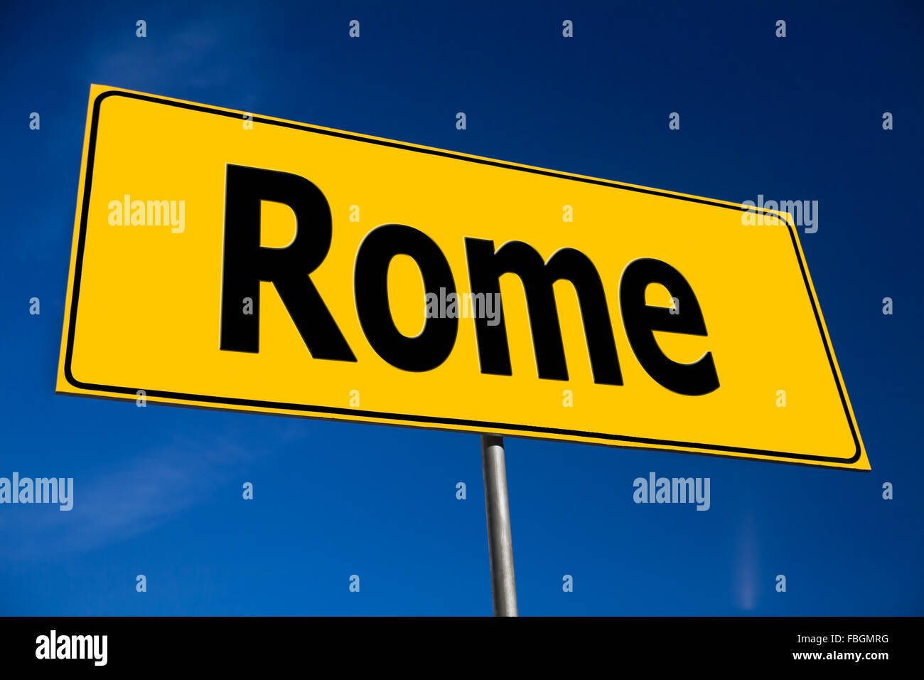 Yellow road sign Stock Photo - Alamy