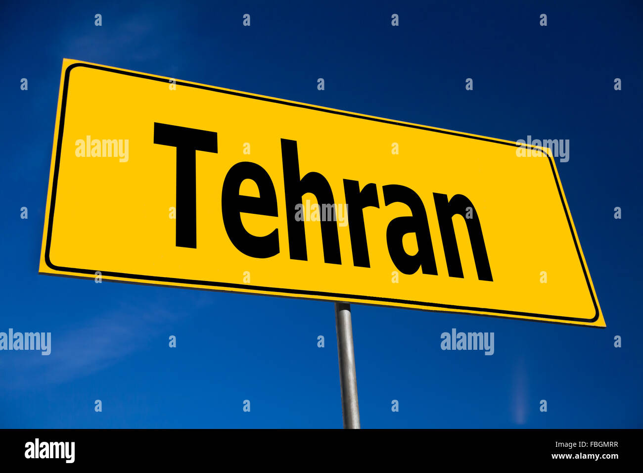 Yellow road sign Stock Photo - Alamy