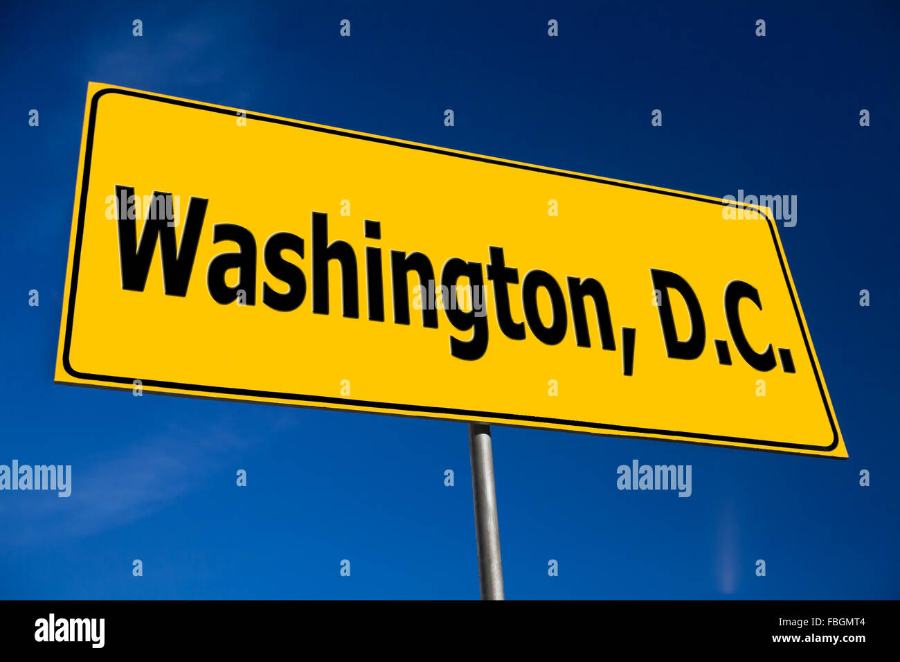 Yellow road sign Stock Photo - Alamy
