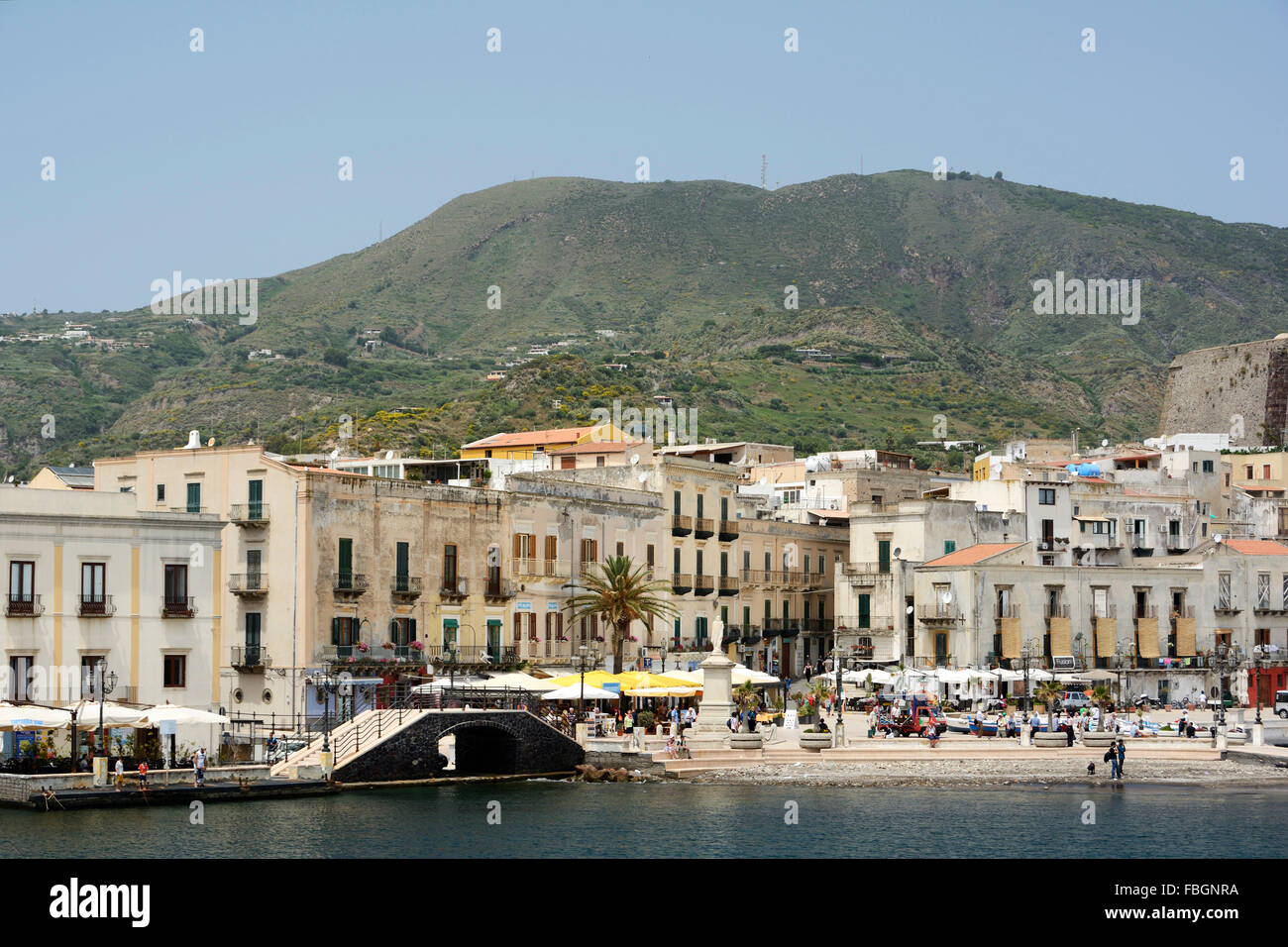 Italy, Lipari, Old Town with harbour Stock Photo - Alamy