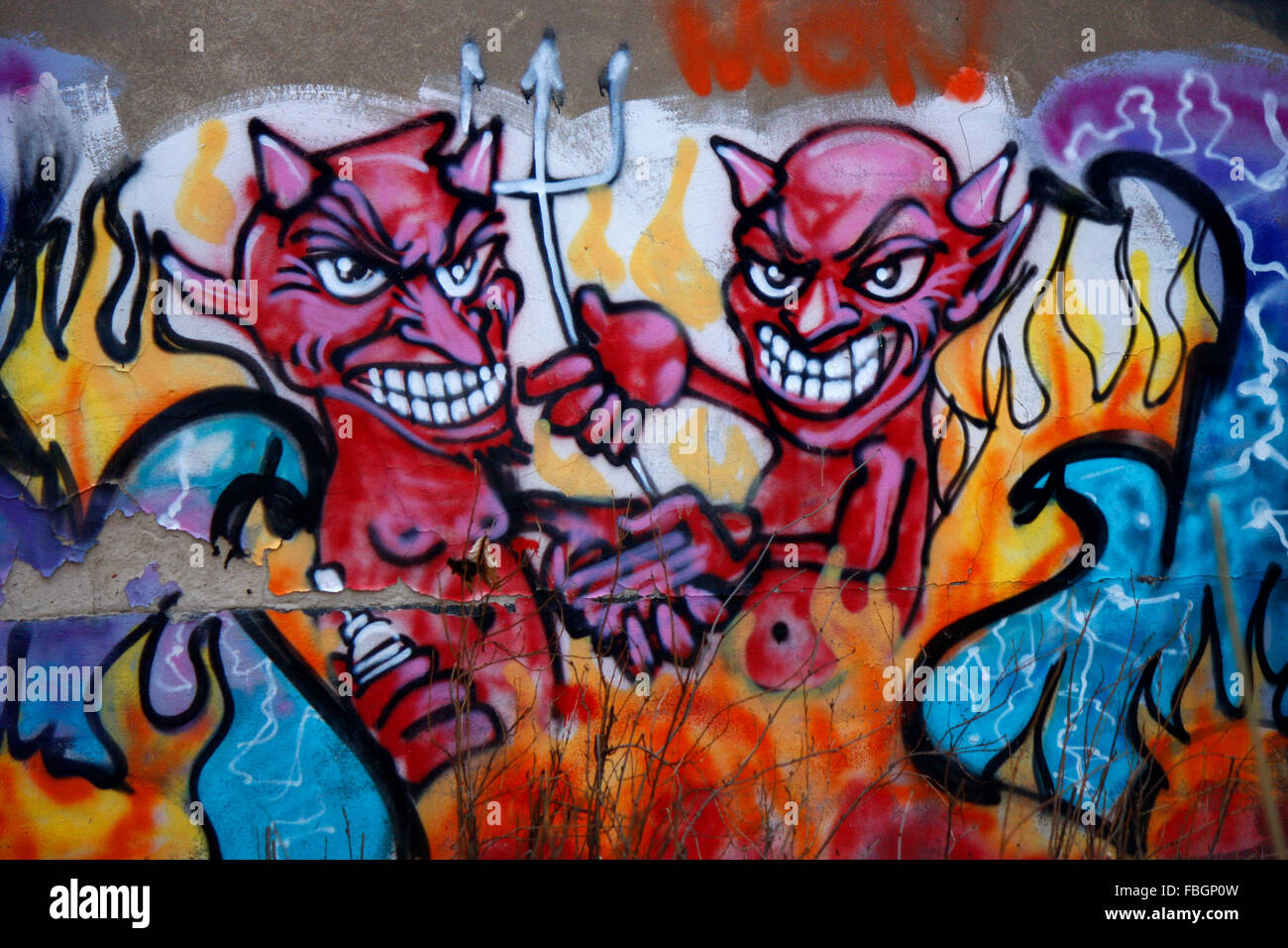 Devil street art hi-res stock photography and images - Alamy